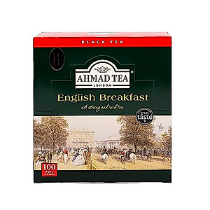 Ahmad Tea Black Tea, English Breakfast Teabags individually wrapped in foil, 100 ct - Caffeinated & Sugar-Free