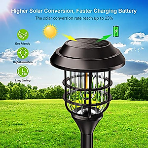 LETMY Solar Pathway Lights Outdoor, 8 Pack Bright Solar Lights Outdoor, IP66 Waterproof Auto On/Off Solar Garden Lights Solar Powered Landscape Lighting for Yard Patio Walkway Driveway Pathway - Black
