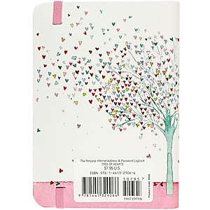 Tree of Hearts Internet Address & Password Logbook (removable cover band for security)