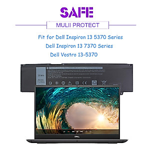 38WH F62G0 New Laptop Battery for Dell Inspiron 13 7000 7370 7373 7380 5370 7386 2-in-1 P83G P83G001 P87G P87G001 Vostro 5370 13-5370-D1505G D1525S D1605S Series F62GO RPJC3 39DY5-12 Months warranty