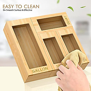 CHICHI BAZAAR Bag Storage Organizer, Ziplock Bag Storage Organizer for Kitchen Drawer, food bag storage organizer, ziplock bag holder, Compatible with Gallon, Quart, Sandwich & Snack