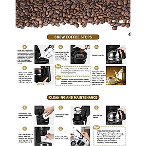 Gevi 4 Cups Small Coffee Maker, Compact Coffee Machine with Reusable Filter, Warming Plate and Coffee Pot for Home and Office