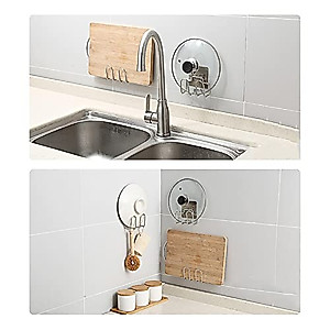 WNPXQNT 2 Pcs Wall Mounted Pot Lid Holder, Stainless Steel Cutting Board Holder, Pot Lid Rack Rest Stand, Lid Organizer Pot Hangers for Kitchen,Bathroom, Cabinets