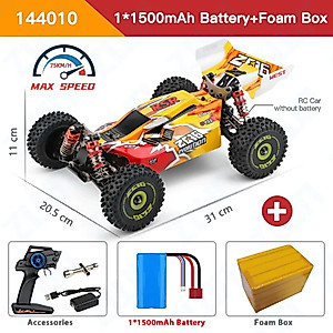 WLtoys 144010 144001 75KM/H 2.4G RC Car Brushless 4WD Electric High Speed Off-Road Remote Control Drift Toys for Children Racing 144010 1B 1500mah