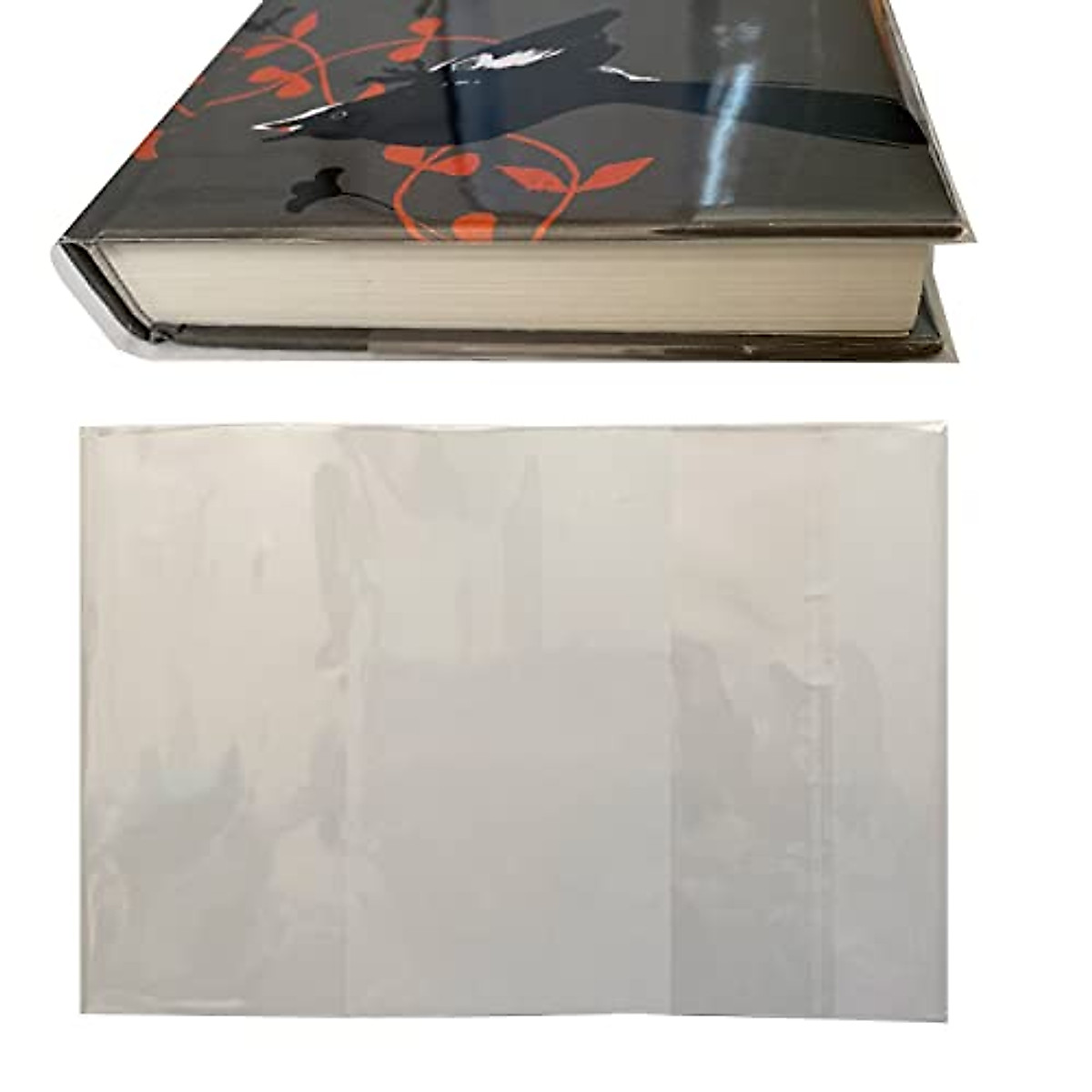 8 1/2 x 15 Clear Book Covers for Books 8 1/2" Tall and Up to 15" Wide, Protect Books Against Water and Dust, Wear and Tear, Archival Safe - 50 Pcs