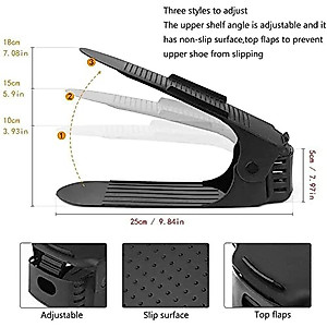 WAITLOVER Adjustable Shoe Stacker 1 Pcs Shoe Slots Organizer Shoe Slots Space Saver Double Rack Adjustable Shoe Durable Deck Shoe