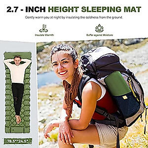 DEHUMI Camping Sleeping Pad - with Built-in Foot Pump, Ultralight Inflatable Camping Pad, Durable Waterproof Camping Mattress, Portable Compact Sleeping Pad for Camping, Backpacking, Traveling, Hiking