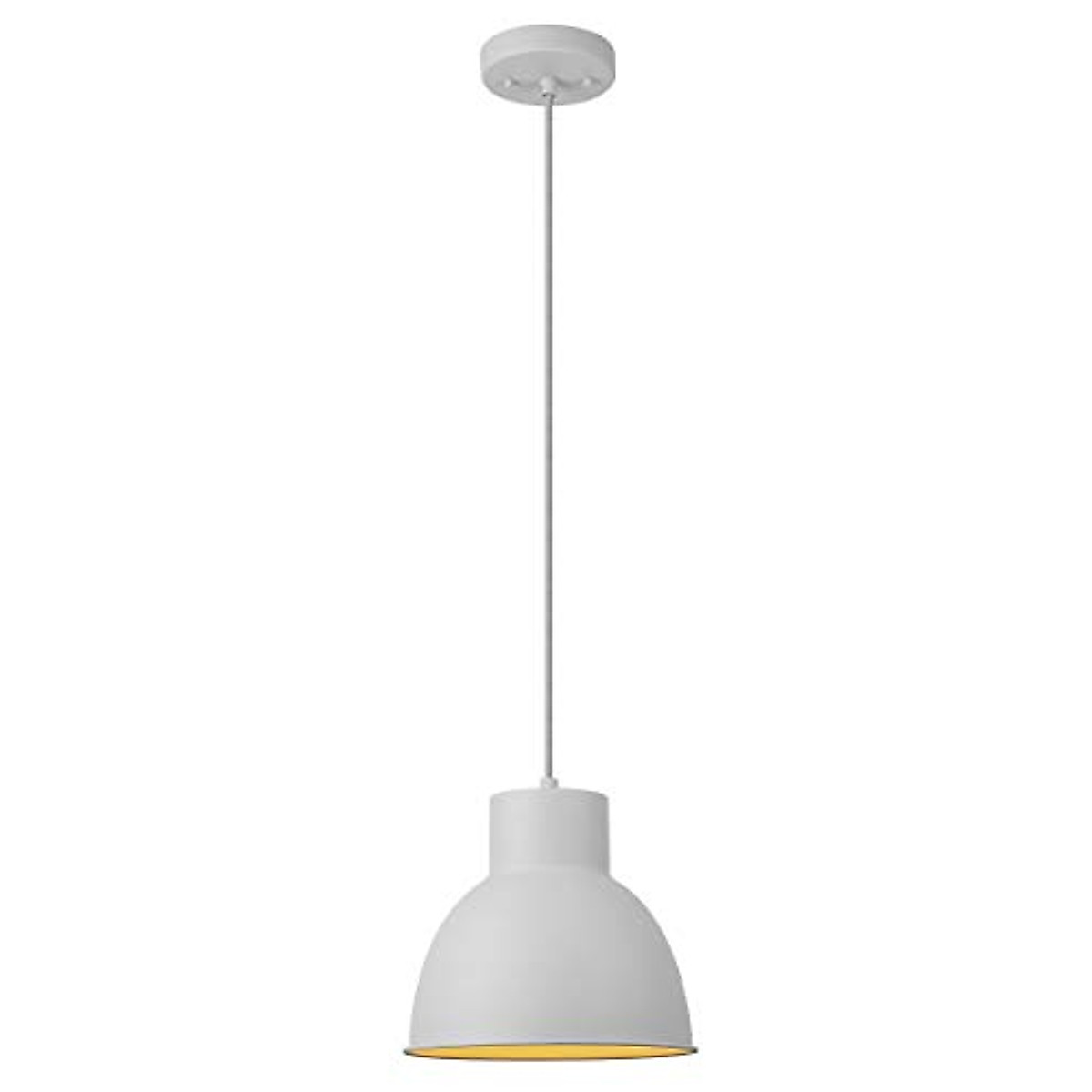 Globe Electric 61002 1-Light Pendant, Matte Gray, Gray Designer Fabric Cord