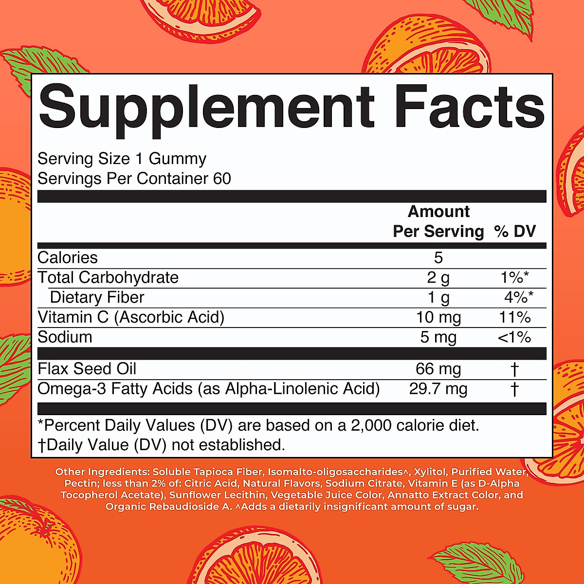 MaryRuth Organics Vegan Omega 3 Gummies for Adults | 2 Month Supply | Sugar Free Supplement with Vitamin C | Flaxseed Oil Immune Support | Overall Wellness | No Fish Taste | 60 Count