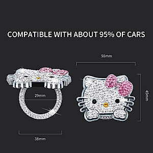 Bling Car Push to Start Button Cover Accessories, Cute Car Accessories for Women, Crystal Rhinestone Car Engine Start Stop Button Cover, Pink Car Decal for Women, Girly Car Decoration Interior Sticker