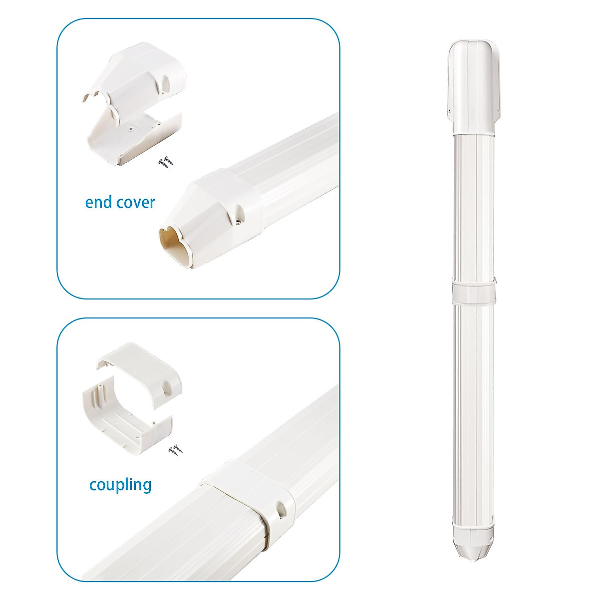 GUYAAC 3" W 7.5Ft L Air Conditioner Decorative PVC Line Cover Kit for Mini Split Air Conditioners and Heat Pumps