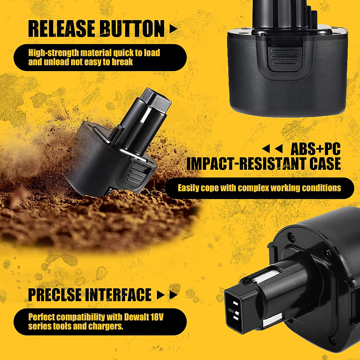 VANON 4.8Ah DW9062 Replacement for Dewalt 9.6V Battery Ni-Mh Compatible with DW9061 DE9036 DE9061 DE9062 DW926 DW955K DW955 DW926K-2 DW926K DW902 DW050 2 Pack