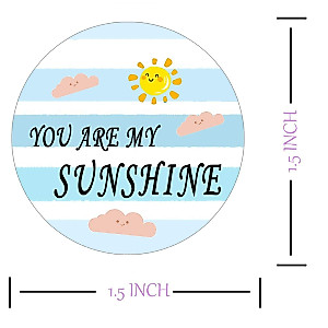 YOUOK Thank You Stickers,1.5INCH You are My Sunshine Sticker Labels for Baby Shower Favors,Birthday Party,Small Businesses Packaging(500PCS/ROLL)