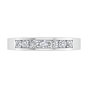 FINEROCK 1/2 Carat Channel Set Diamond Wedding Band Ring in 14K White Gold (Ring Size 8)