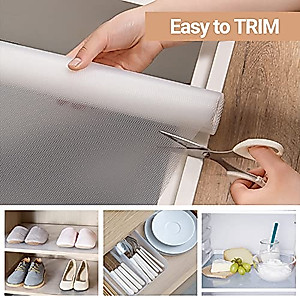 2 Pack Shelf Liner Non Adhesive (12 x 480 Inch), Double Sided Non-Slip, Water Proof , Drawer Liner for Kitchen, Cabinet Liner for Shelves, Refrigerator Liner for Top Freezer Glass Shelf