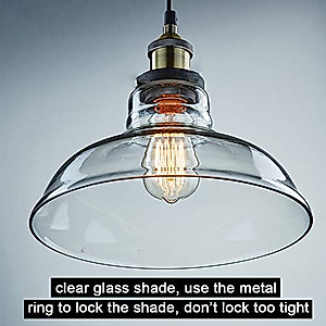 CLAXY Ecopower Industrial Edison Vintage Style 1-Light Pendant Glass Hanging Light