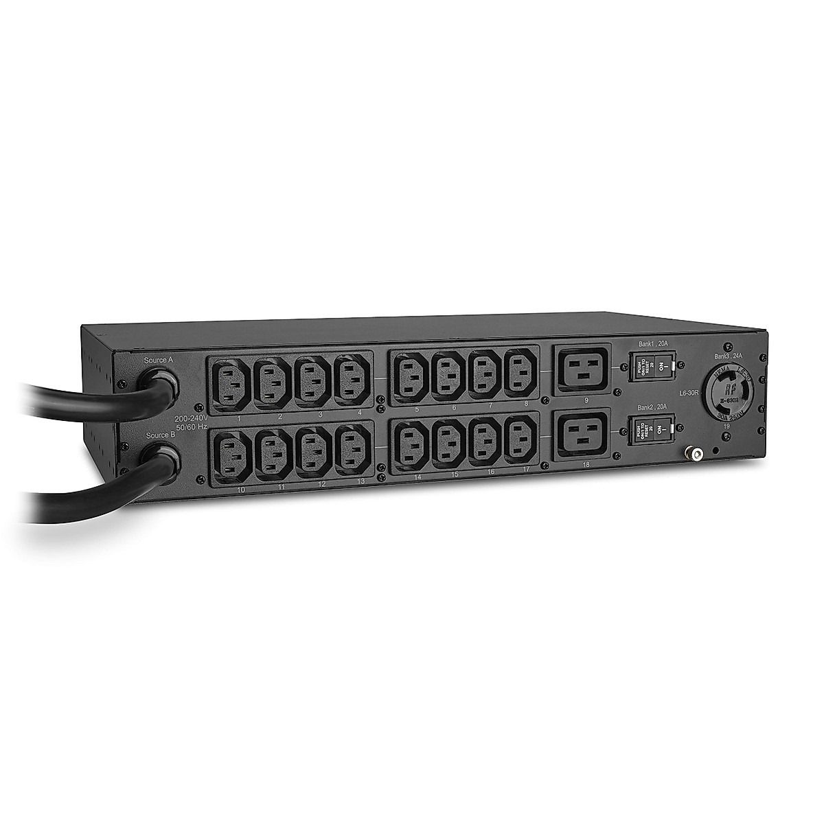 CyberPower PDU30MHVT19AT Metered ATS PDU, 200-240V/30A, 19 Outlets, 2U Rackmount