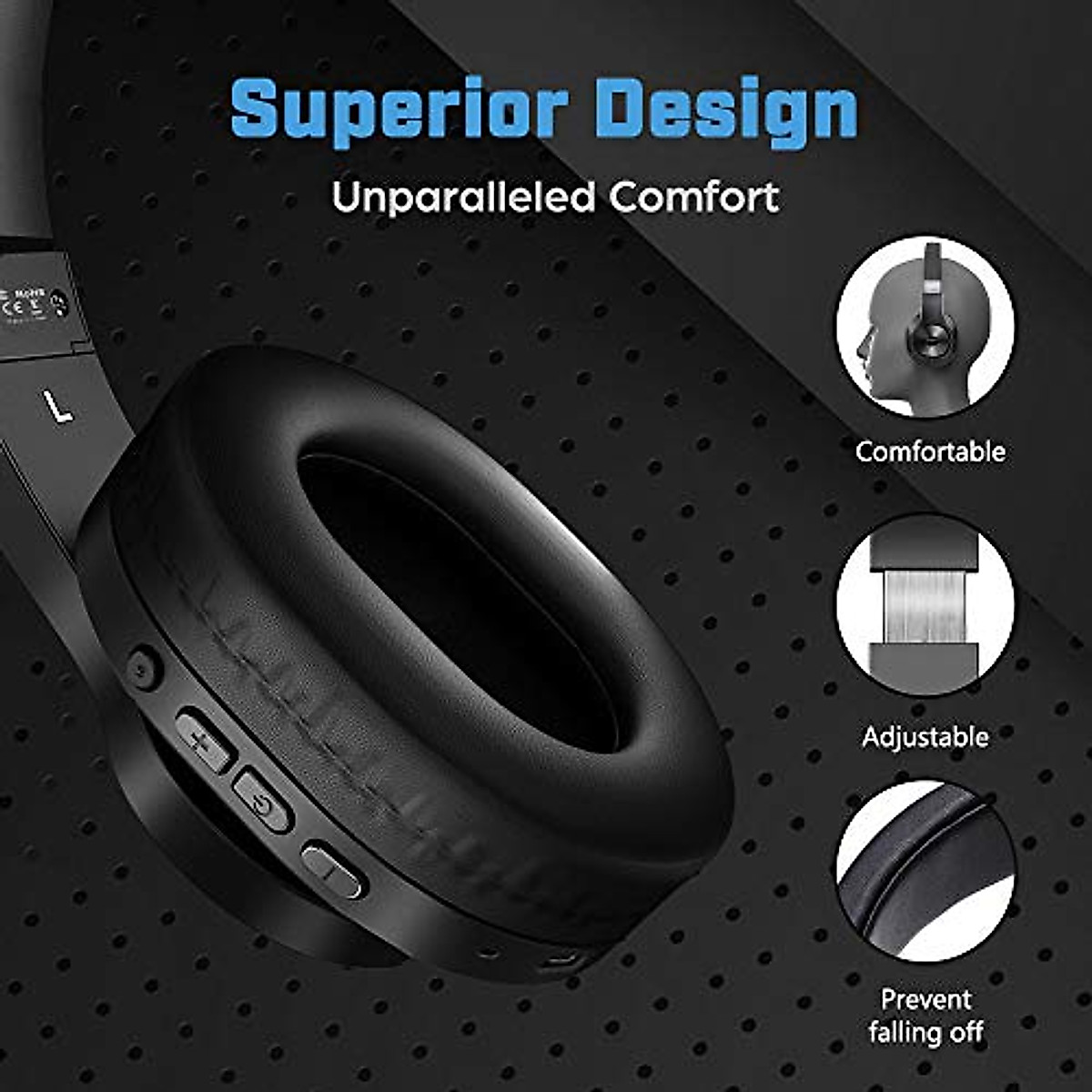 bopmen S80 Bluetooth Over Ear Headphones - Wireless and Wired Headphones with Deep Bass Headset, Comfortable Ear Cups, Built-in Microphone for Phone iPad PC Laptop Notebook Music