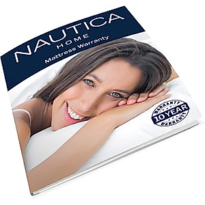 Nautica Home Invigorate 10" Medium-Plush Gel Memory Foam Mattress with Cooling Air Flow and Pressure Relieving Foam Layers, Bed-in-a-Box, Queen White