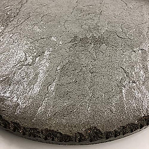 Concrete Resurrection Concrete Cement Lazy Susan Unique, Hand Crafted, Gray, Turntable, 360 Degree Swivel, Made in The USA, Home Decor (Chiseled Edge 15" Diameter)