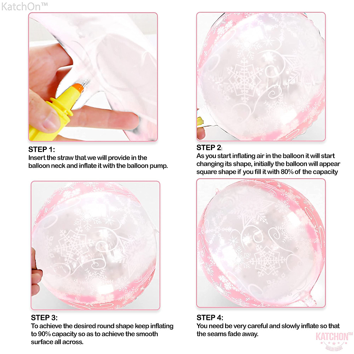 KatchOn, Huge 22 Inch Pink Snowflake Balloons - Pack of 6 | Mylar Snowflake Balloon, Pink Snowflake Decorations | Winter Onederland 1st Birthday Girl Decorations | Baby Shower, Christmas Decorations