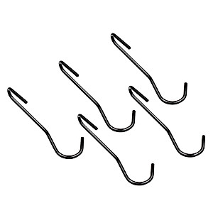 ESFUN 12 Pack 5 inches Heavy Duty S Hooks Black Pot Hooks Pan Rack Holder Hooks for Hanging Kitchen Utensils Pots Pans Clothes Bags Towels Plants with 90 Degree Twist Angled