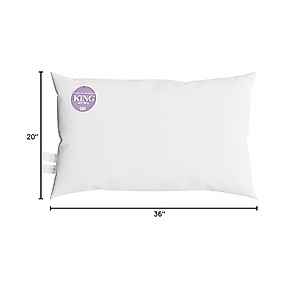 King Size Pillows for Bed Pillows Made in USA by Looms and Linens King Sham Insert Pillow 20 x 36 Flat Sleeping Pillow Insert for Bedroom Washable Pillow Inserts