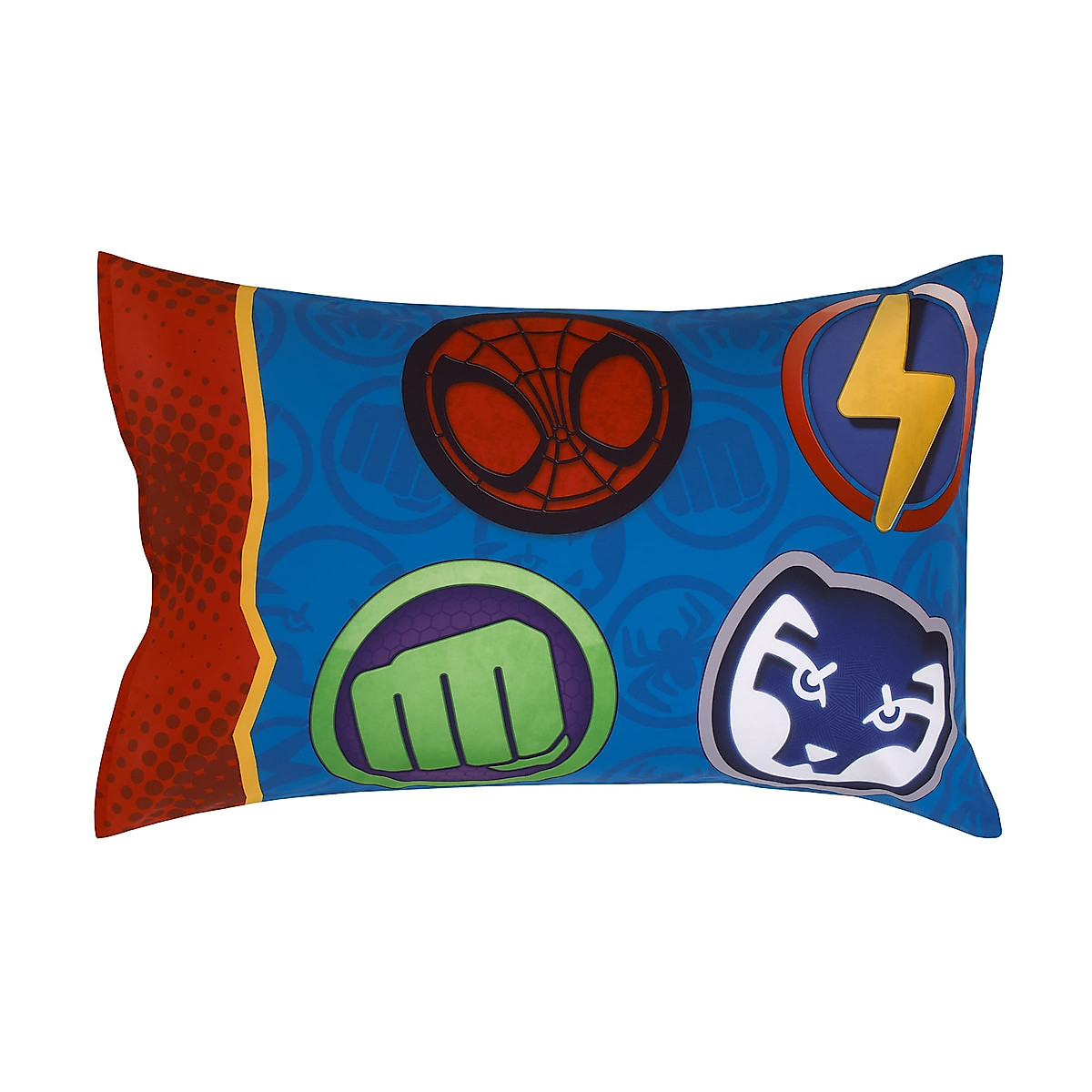 Marvel Spidey and His Amazing Friends Blue, Red, Yellow, and Green, Team Up 2 Piece Toddler Sheet Set