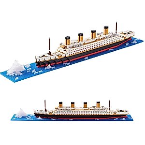 JXRLMB Titanic Micro Mini Building Blocks Set for Adults Cruise Ship DIY Architecture Sets Educational Toy for Kids 1872 Pieces