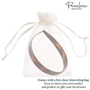 Parcelona French Wide 3/4" Tortoise Shell Brown Celluloid Headband Women Hair Accessories, Made in France