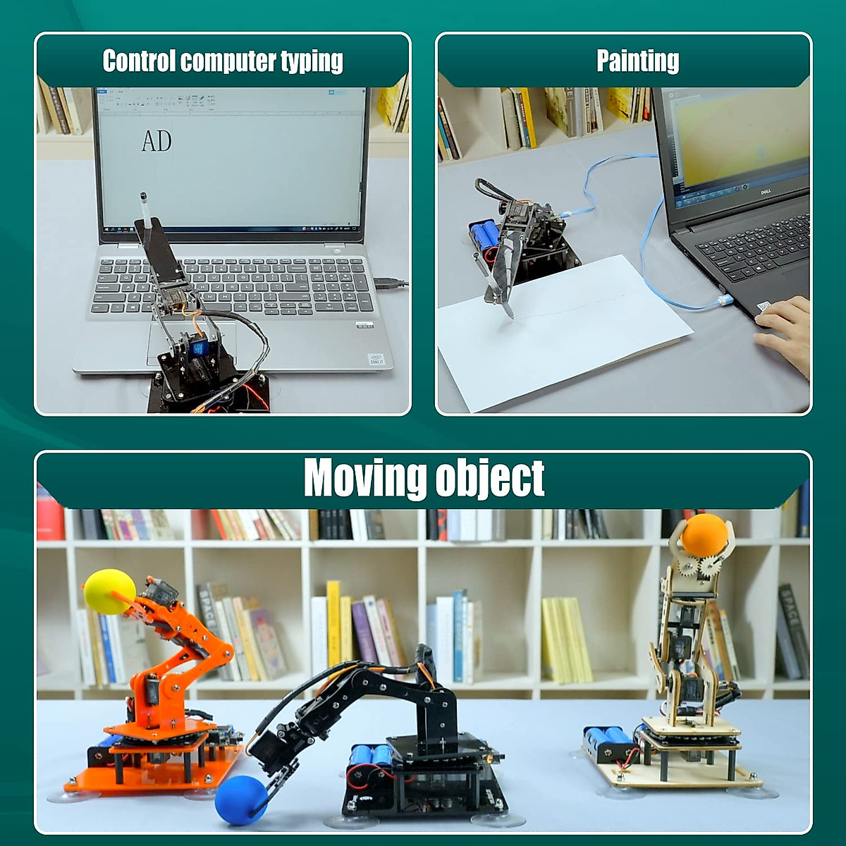 Gitsee 5-DOF 5Axis Robotic Arm Kit, Robot Arm Building Kit Compatible with Arduino IDE, Programmable DIY Coding STEM Robot Arm Kit with OLED Display Processing Code and Online Tutorials