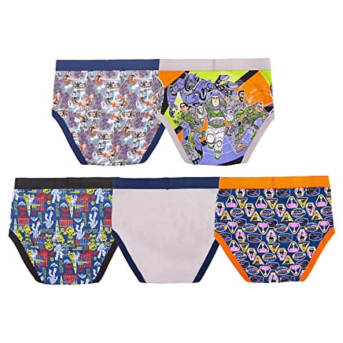 Disney Boys' Pixar’s Buzz Lightyear Underwear Multipacks with Zurg and Zyclops in Sizes 4, 6, 8, 10, Buzz5pkbrief