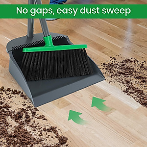 Broom with Dustpan Combo Set for Kitchen Office Lobby Floor Cleaning