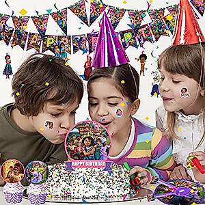 286 PCS Birthday Party Supplies for 20 Guests, Birthday Decorations included Happy Birthday Banner, Pennants, Balloons, Hanging Swirls, Invitation Cards, Tableware, Cake Toppers