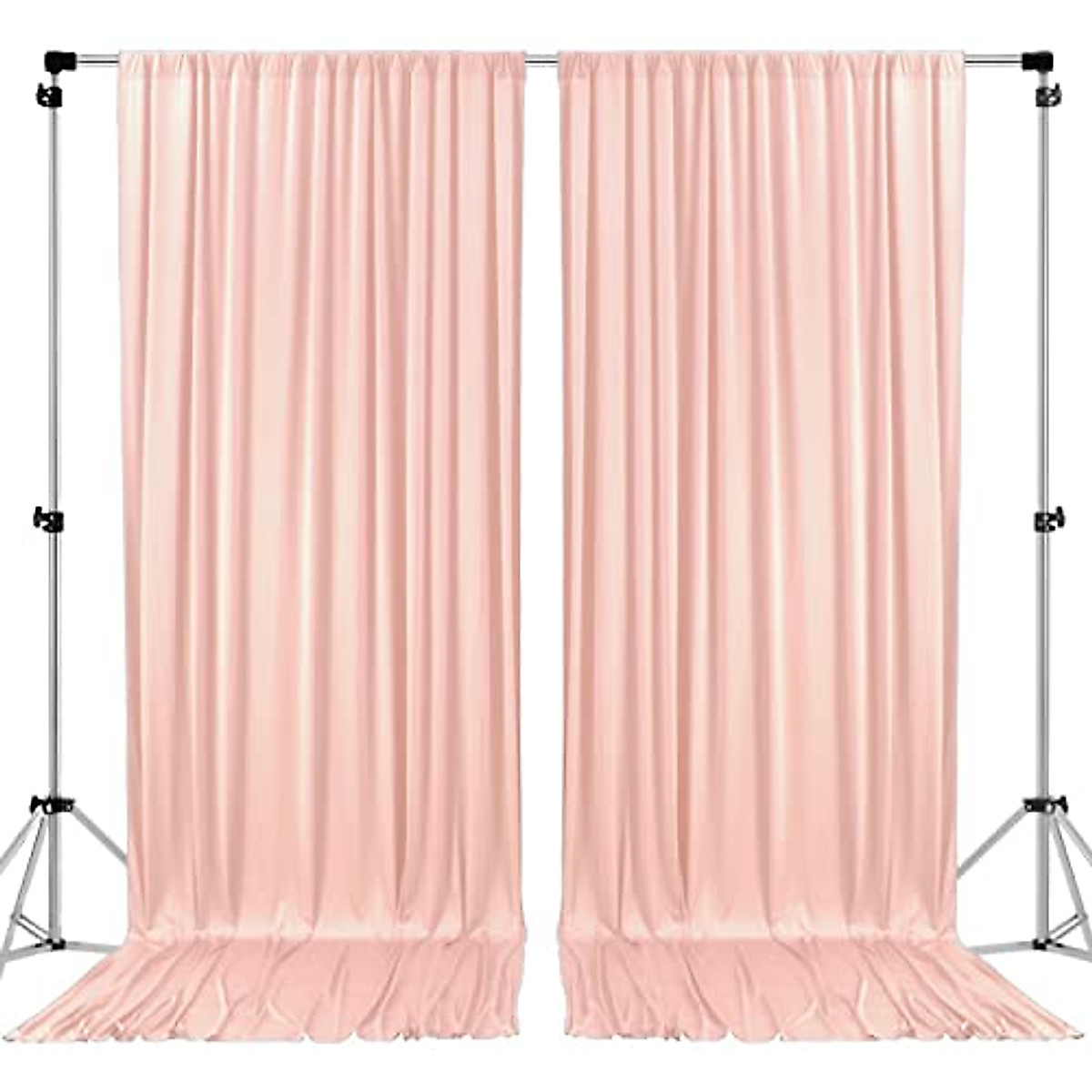 AK TRADING CO. 10 feet x 10 feet Polyester Backdrop Drapes Curtains Panels with Rod Pockets - Wedding Ceremony Party Home Window Decorations - Blush Pink (DRAPE-5x10-BLUSH)