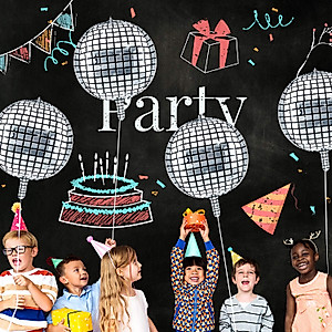 12 Pieces 22 Inch Large Silver Disco Ball Balloons Decorations Big 4D Sphere Disco Balloons for 70s 80s Disco Party Disco Ball Decor Bachelorette Bride Party Dancing Queen Party Decorations