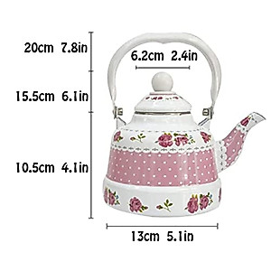practical Teakettle Creative Kettle Enamel Teapot Home Thickened With Handle Teakettle For Stovetop, Hot Water, No Whistle Tea Pots 1.2l, 5l Portable
