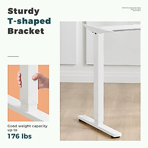 SMUG Standing Desk, 48x24 Inch Ergonomic Adjustable Height Electric Sit Stand Up Down Computer Table with Whole-Piece Desktop Board, Computer Workstation for Home Office, White(2 Packages)