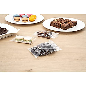 Bag Tek 4.7 x 4 Inch Treat Bags, 100 Microwave-Safe Cookie Bags - Lip And Tape Design, Heat-Resistant, Clear Plastic Resealable Bakery Bags, Grease-Resistant, For Candy, Nuts, And Party Favors