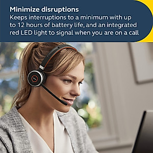 Jabra Evolve 65 SE Mono Wireless Headset - Bluetooth Headset with Noise-Cancelling Microphone, Long-Lasting Battery, and Dual Connectivity - MS Teams Certified, Works with All Other Platforms - Black