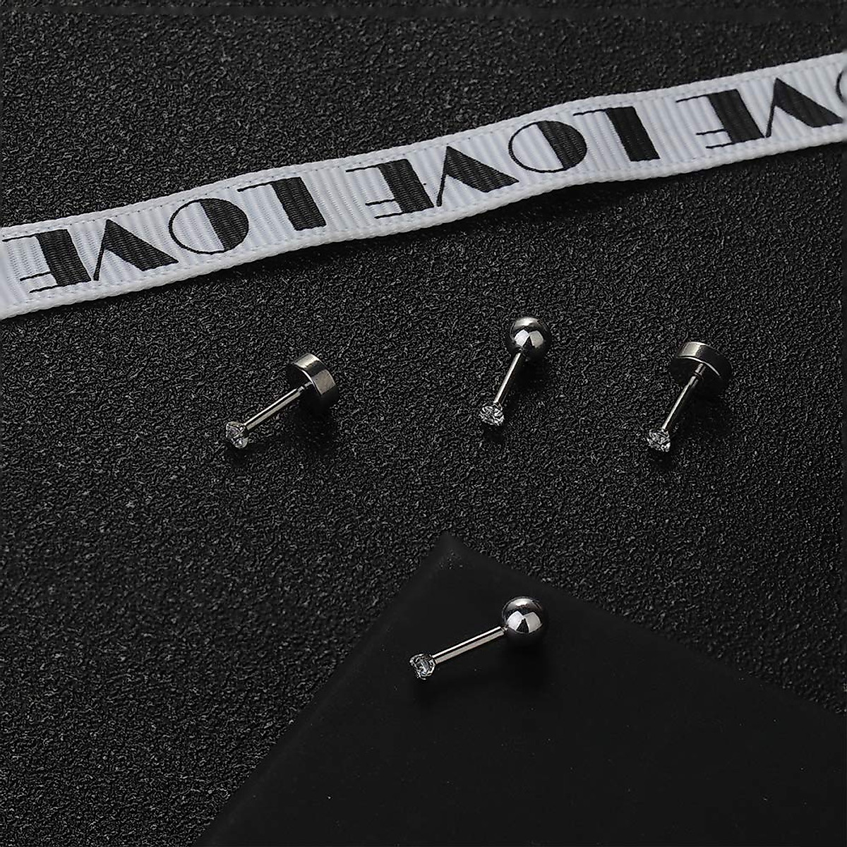 Drperfect 8 Pairs Cartilage Earring Stud for Womens Mens Tiny Stainless Steel Ear Stud Piercing CZ Screw Flat Back Barbell Stud Earrings 2-5mm