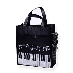 COCOMK Piano Keys Handbag Reusable Grocery Bag Shoulder Shopping Bag Tote Bag for Music Teacher Girls Gift Bag X-Large