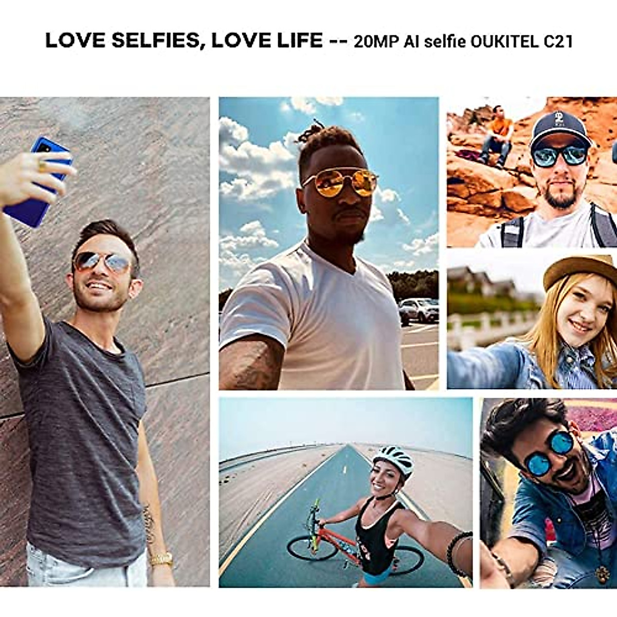 OUKITEL C21 Unlocked Smartphone, Android 10 Unlocked Cell Phone with Dual Sim 64GB/4GB 20MP Selfie Helio P60 6.4'' FHD+ Octa Core 4000mAh Face ID + Fingerprint GSM 4G, GPS, Bluetooth, WiFi