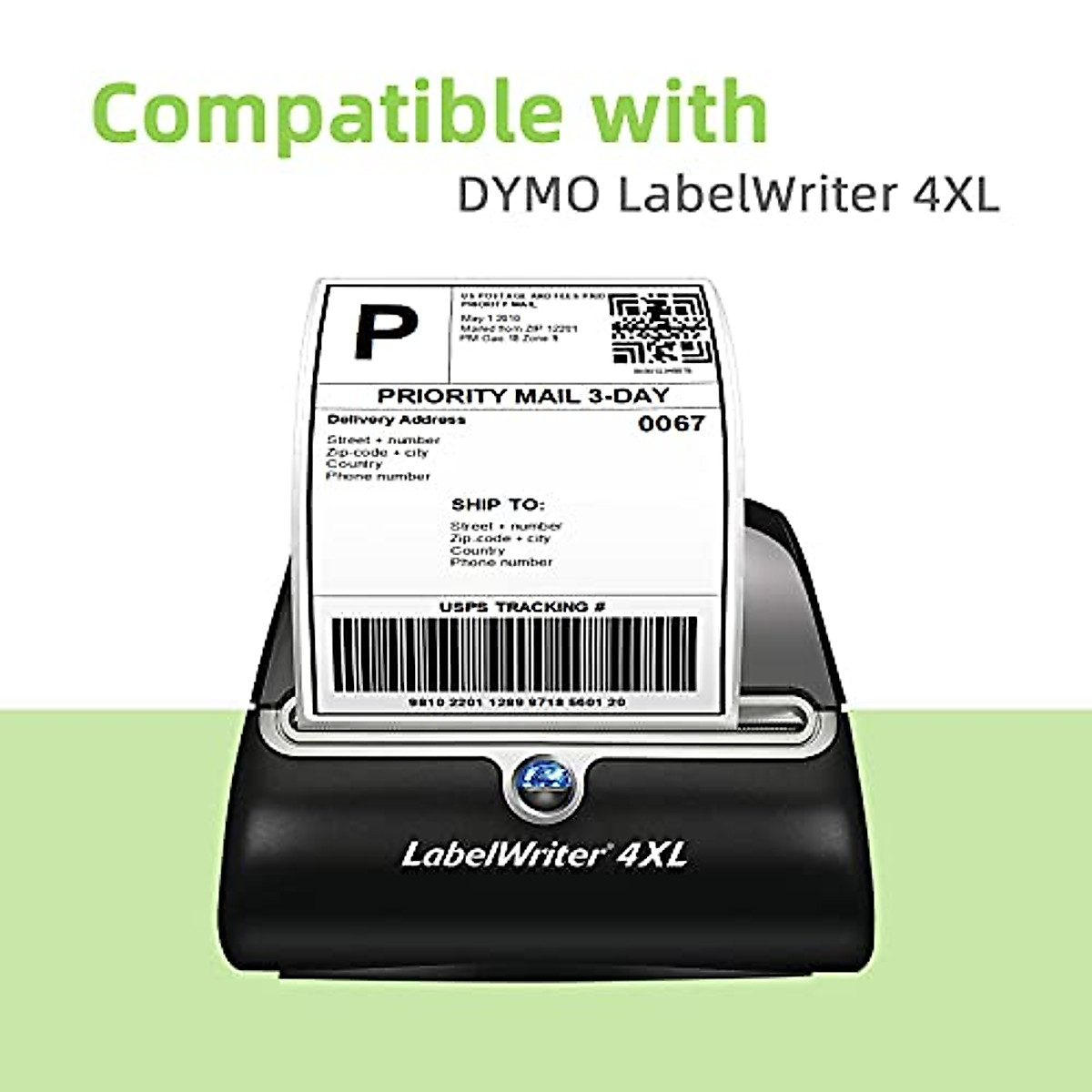 Anylabel Compatible 4" x 6" Direct Thermal Label Replacement for DYMO 1744907 Postage Address Shipping Compatible with Dymo 4XL, Rollo & Zebra Printer Permanent Adhesive (12 Rolls, 220 Labels/Roll)