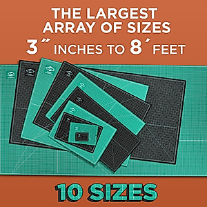 ALVIN Cutting Mat Professional Self-Healing 12"x18" Model GBM1218 Green/Black Double-Sided, Rotary Cutting Board for Crafts, Sewing, Fabric - 12x18 Inch