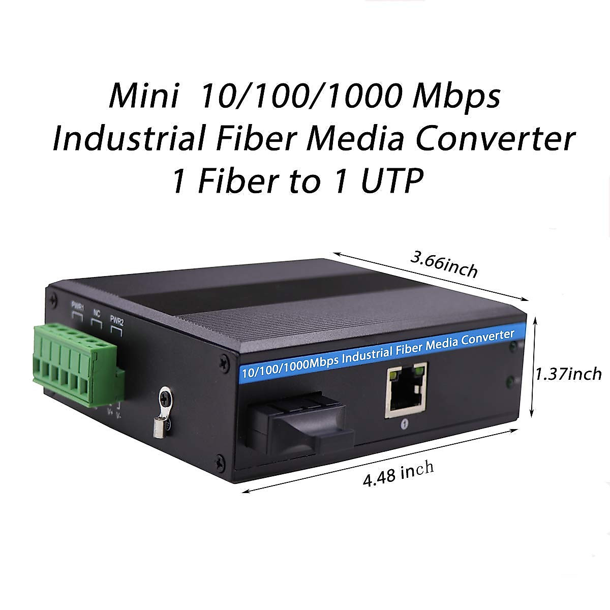 OLYCOM Gigabit Hardened Ethernet Media Converter Single Mode Duplex Industrial Fiber SC to Network Switch DIN-Rail/Wall Mount 9/12/24VDC Input IP40 Safety Class