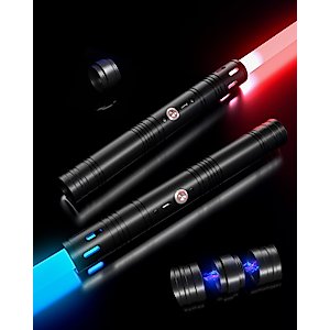 Dueling Lightsaber Toy Real Lightsaber 20 Colors 4 Modes Sounds 2-in-1 Detachable Light Saber Type-C Rechargeable Light Saber for Kids and Adults