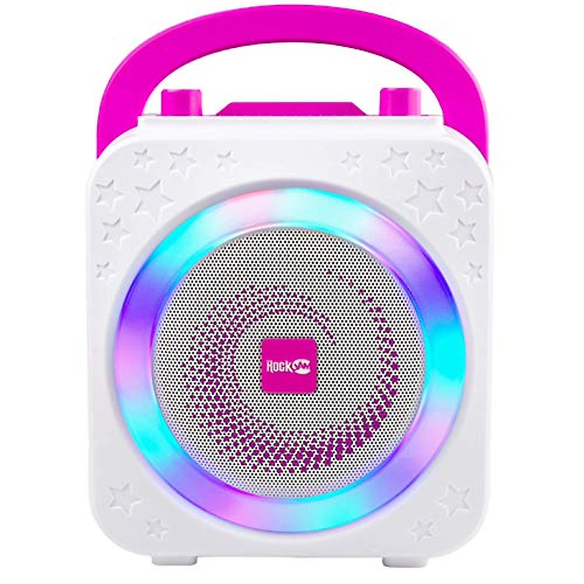 RockJam 10 Watt Rechargeable Bluetooth Karaoke Machine with Two Mics, Pink