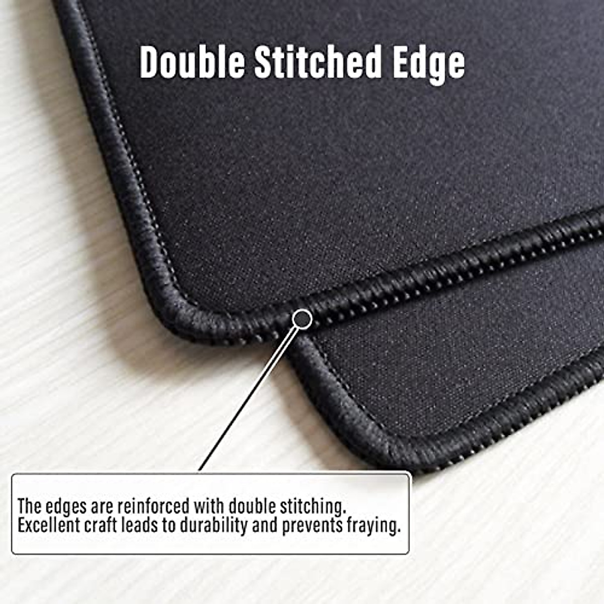 Ovenbird Large Gaming Mouse Pad with Stitched Edges, Minimalist Topographic Map Desk Mat, Extended XL Mousepad with Anti-Slip Base, Cool Desk Pad for Keyboard and Mouse, 31.5 x 11.8 in, White