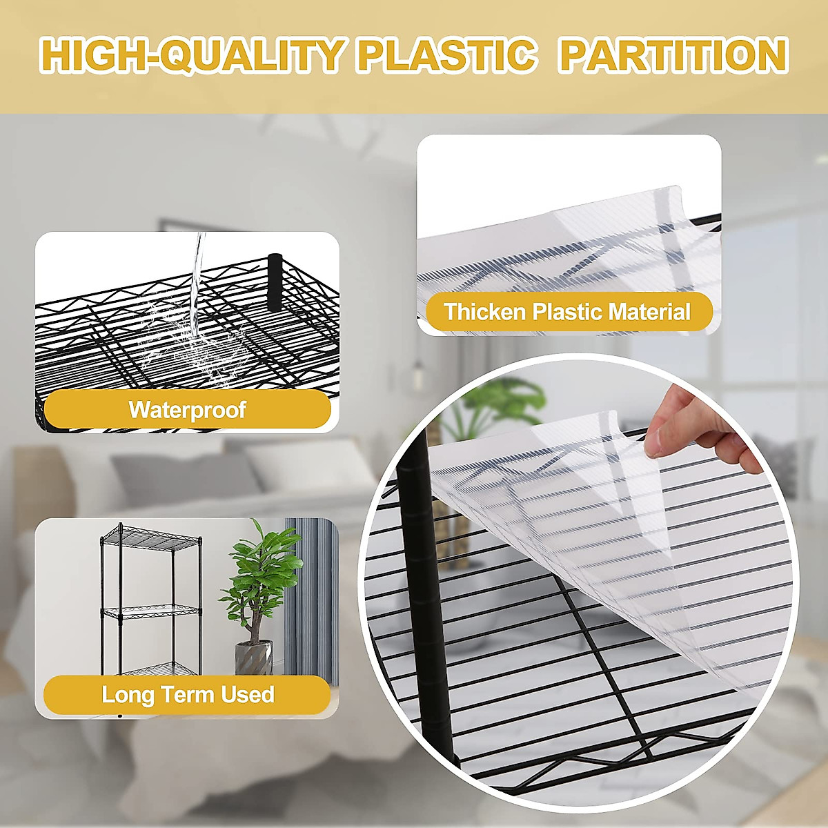 3-Tier Wire Shelving Unit and Storage, Shelves for Storage Height Adjustable Metal Wire Rack Shelving for Garage Kitchen Pantry Closet Laundry Bathroom Load 265LBS (21.5 x 11.5 x 35.5 inch)